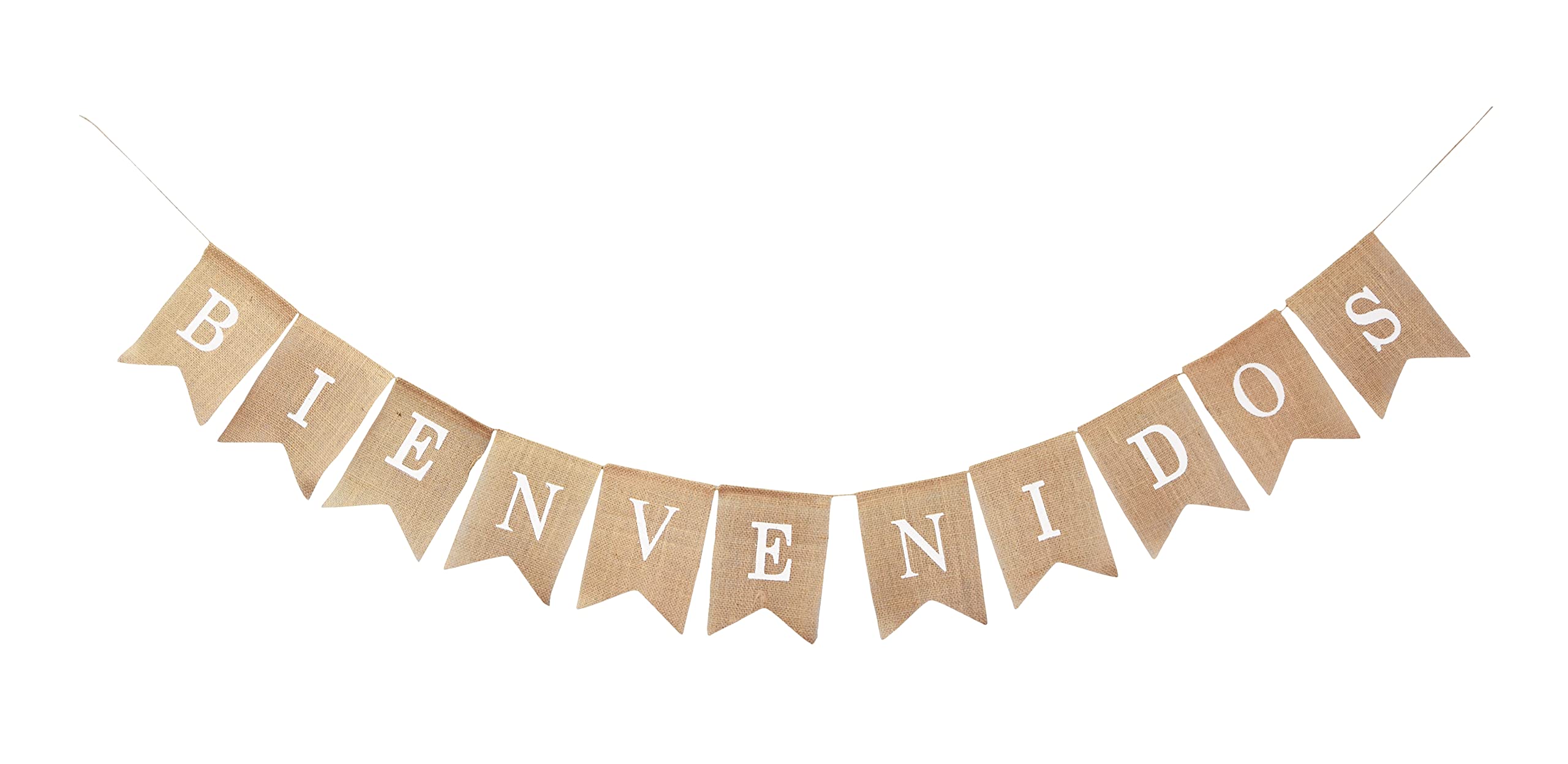 Mandala Crafts Burlap Bienvenidos Sign Decor, Bienvenidos Banner en Es