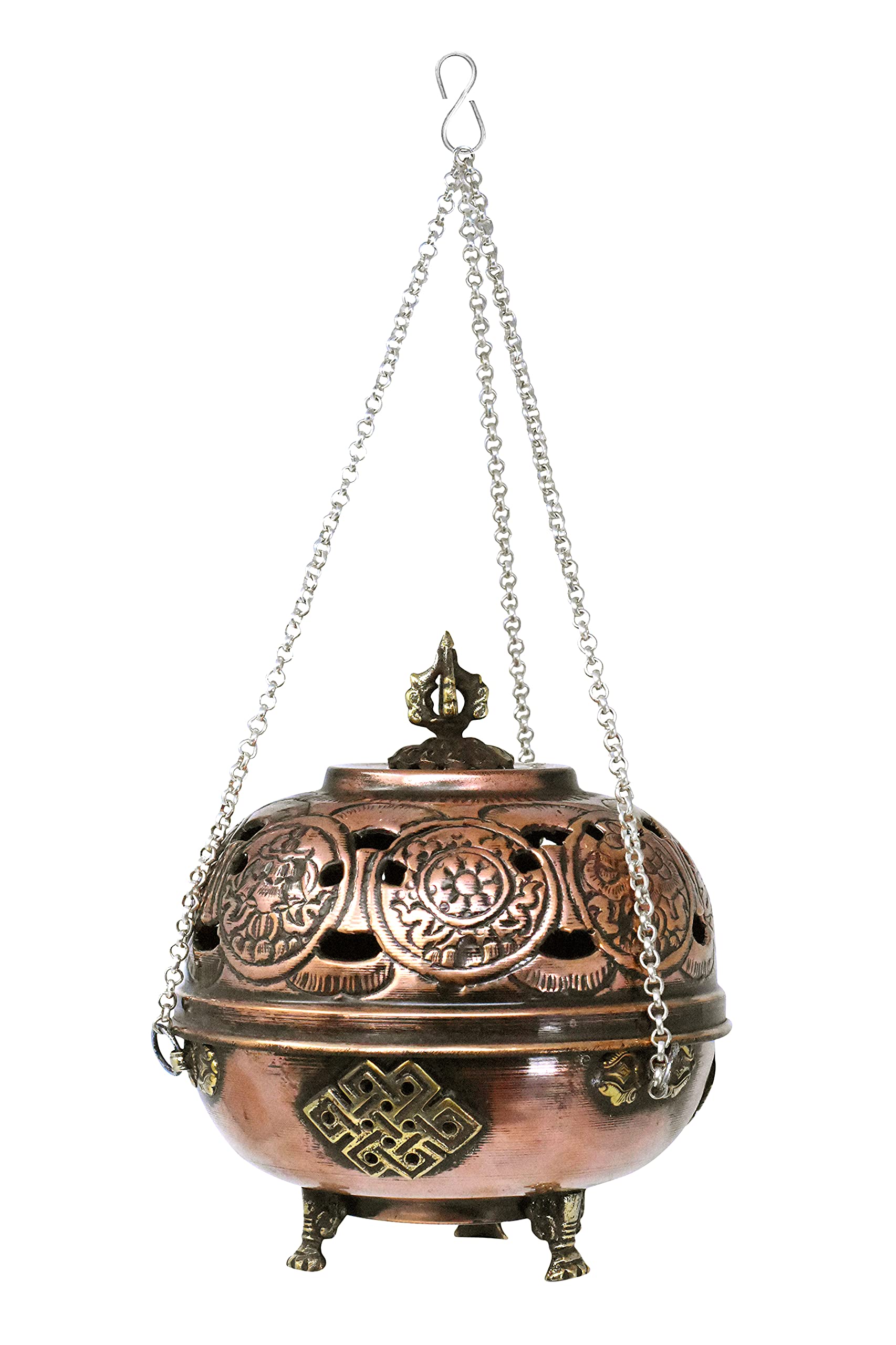 Mudra Crafts Tibetan Incense Burner – Hanging Censer Incense Burner wi