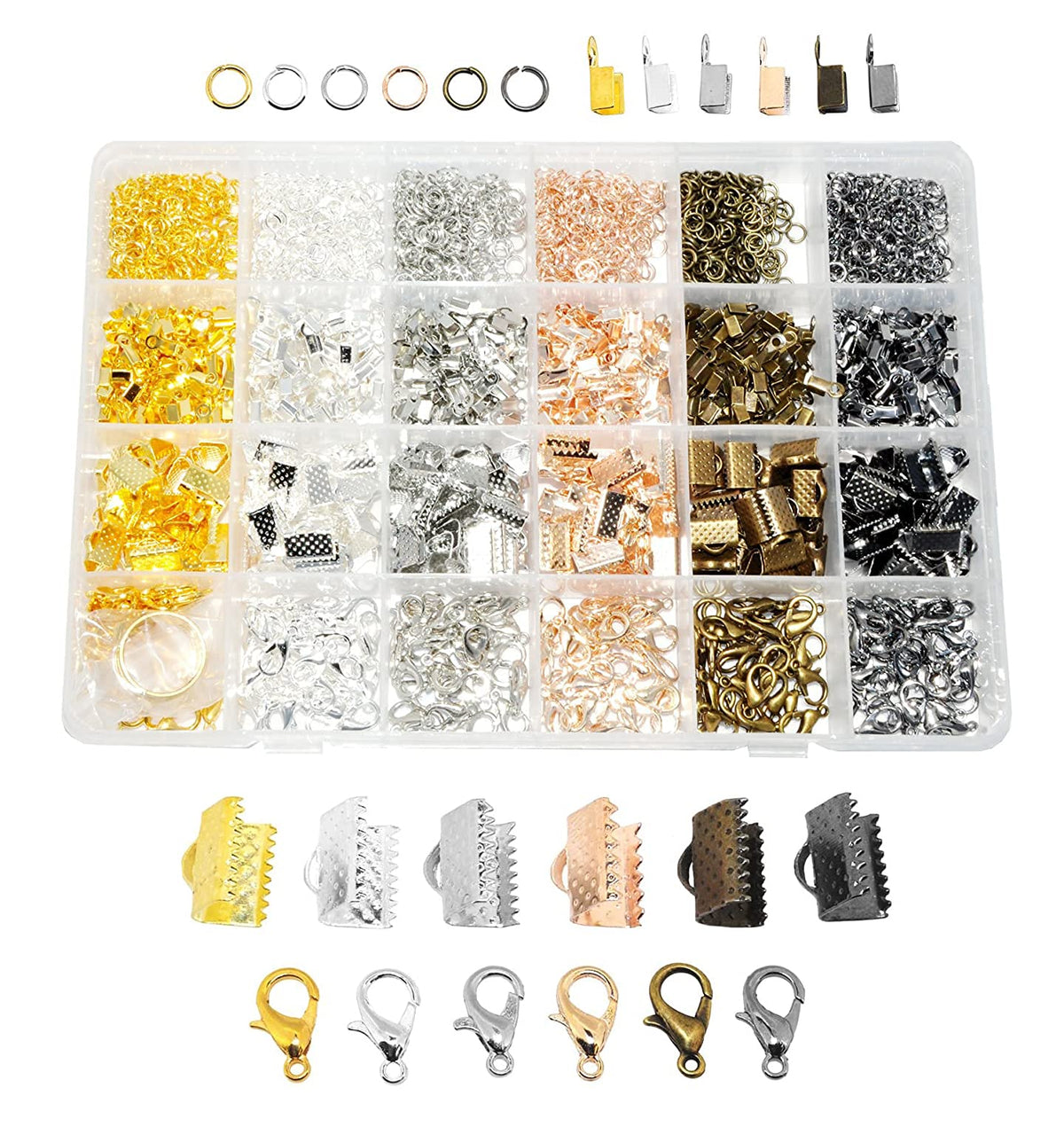 Mandala Crafts Ribbon Crimps Jewelry Making Clamps Fold Over Ends Kit