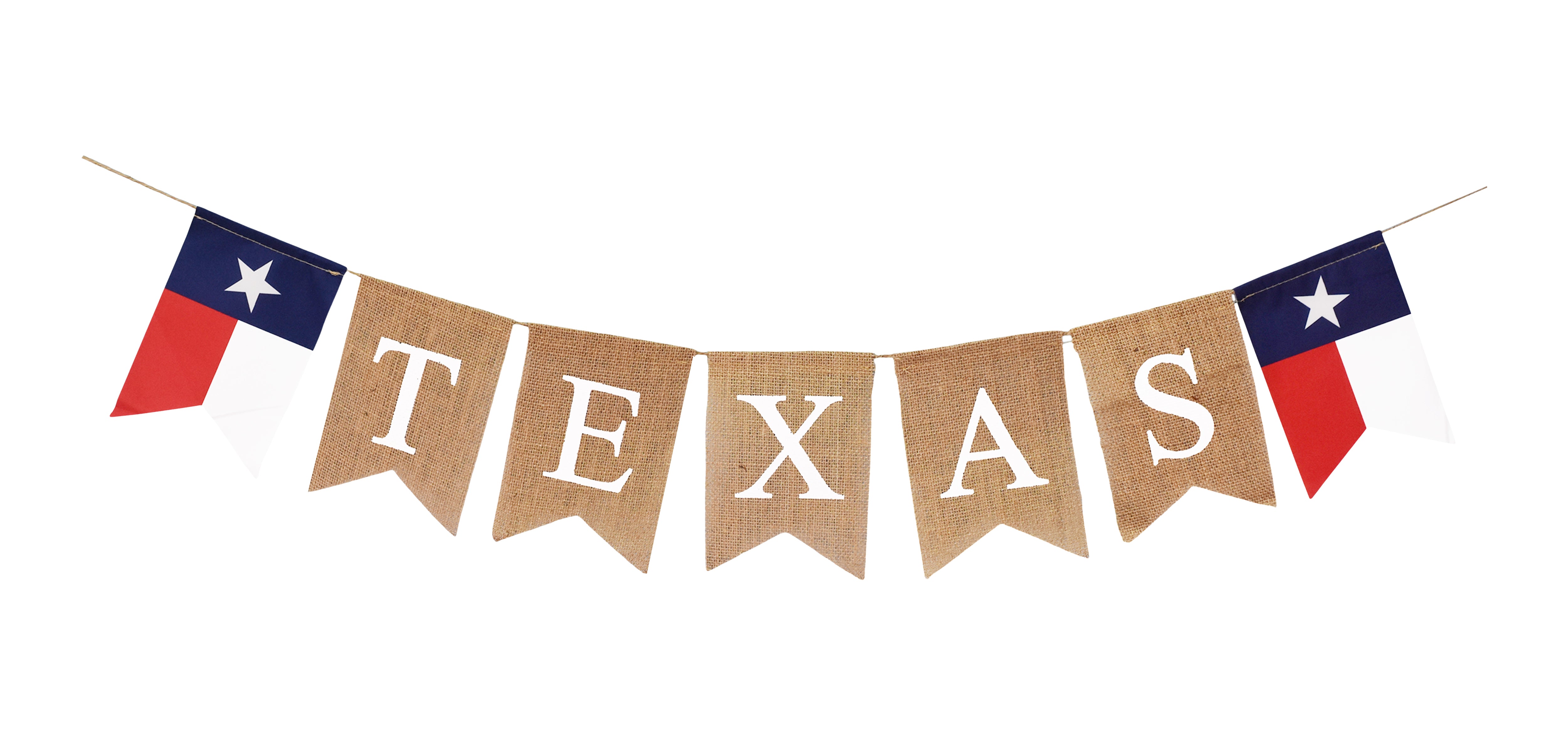 Mandala Crafts Burlap Texas Banner for Texas Themed Party Supplies - J