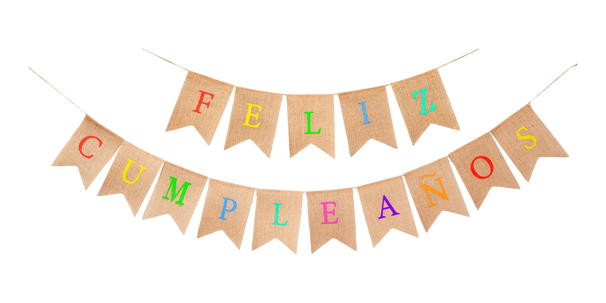 Mandala Crafts Feliz Cumpleanos Banner for Spanish Birthday Decoration